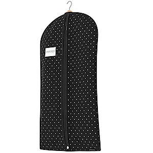 HANGERWORLD 40inch Garment Bag for Suits and Dresses Bags for Closet Storage Breathable Clothes Cover Dust Protector (1 Pack, Black Polka)