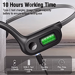 Pinetree Bone Conduction Headphones, Sport Open Ear Headphones Bluetooth,Wireless Lightweight Running Headphones with Mic Sweat Resistant Headset for Hiking, Driving, Cycling(Gray)