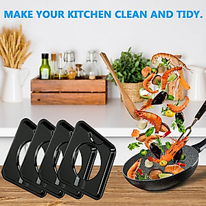 Puxyblue Black Steel Heavy Duty Square Reusable Drip Pan Gas Burner Bib Liner Covers BN24 Replaces WP786333, AP6011553, PS11744751 Liner Covers,4 Packs