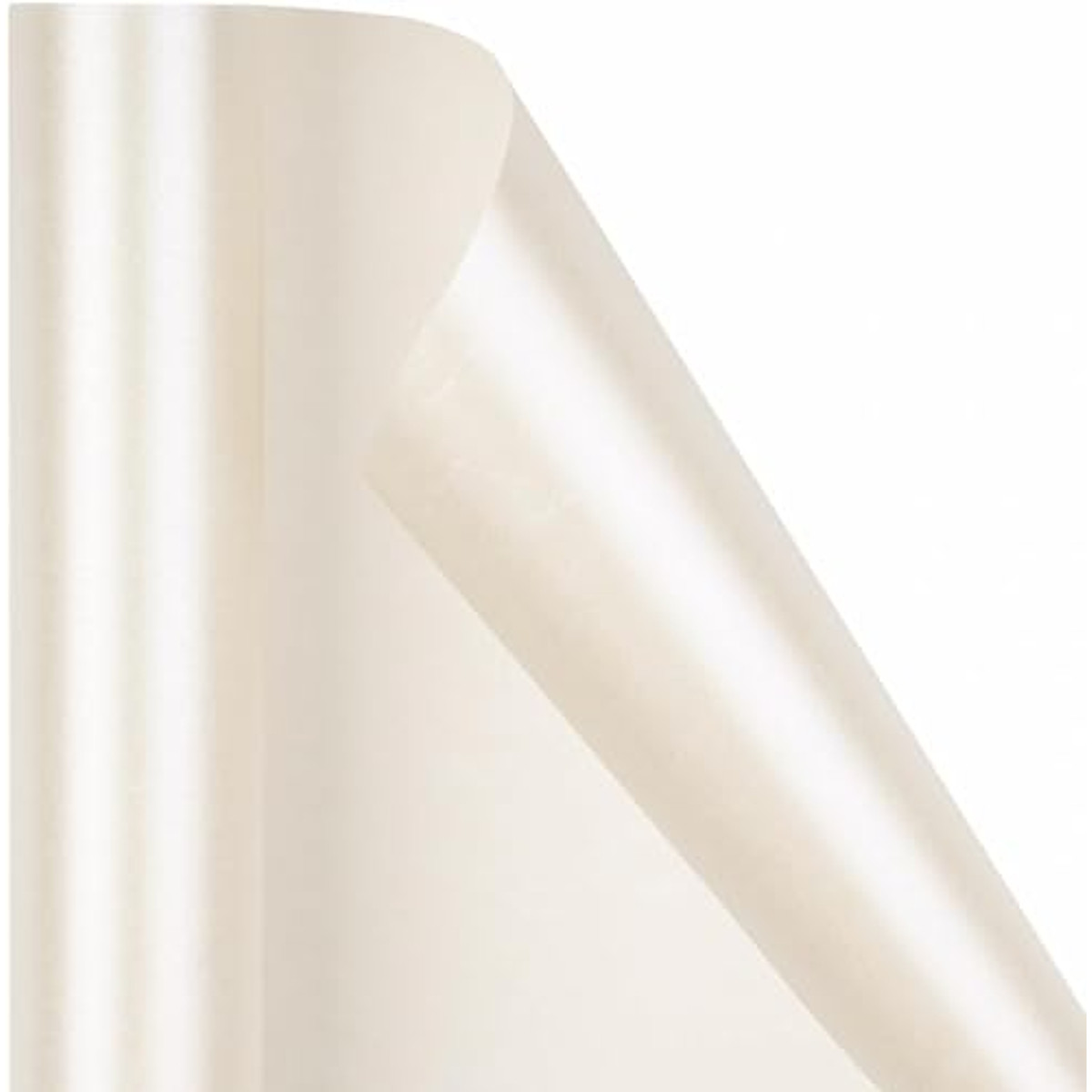 WRAPAHOLIC Premium Pearl Glossy Wrapping Paper - Off White - 17in x 32.8ft Roll, 46 Sq. Ft