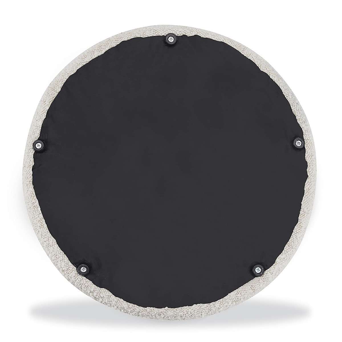 POLY & BARK Basel Ottoman, Crema White Boucle