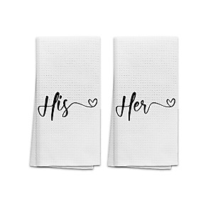 OHSUL His and Hers Highly Absorbent Bath Towels Set of 2,His and Hers Beach Towels Hand Towels,Wedding Anniversary Valentine’s Gift for Couples,Wife Husband Boyfriend Girlfriend Gifts