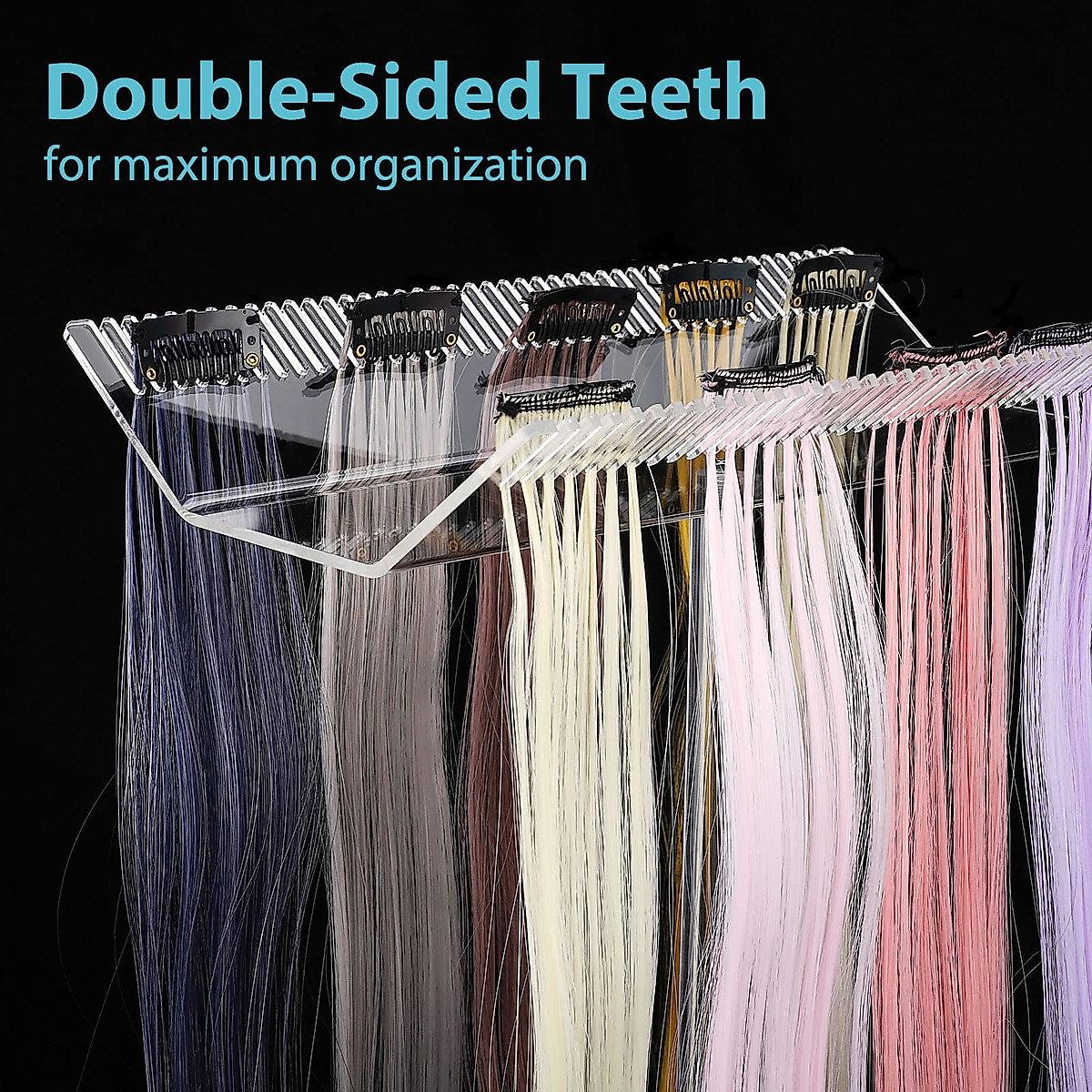 Noverlife Acrylic Hair Extension Stand, Professional Wigs Styling Tool Hair Hanger, Sturdy Rack Holder to Hold, Display, Durable Sectioning Display Braiding Hair Separator stand for Hair Salon Home