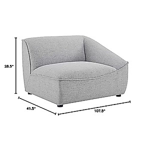 Modway Comprise Fabric Upholstered Sectional, 3-Piece Sofa, Light Gray