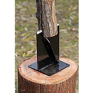 HANDYGO Wood Kindling Splitter - High Strength Structural Steel Firewood Splitter, Wood Splitter Wedge, for Small Wood Stove and Fireplace Manual Log Splitter, Black