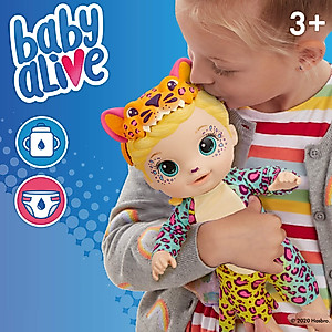 Baby Alive Rainbow Wildcats Doll, Leopard, Accessories, Drinks, Wets, Leopard Toy for Kids Ages 3 Years and Up, Blonde Hair