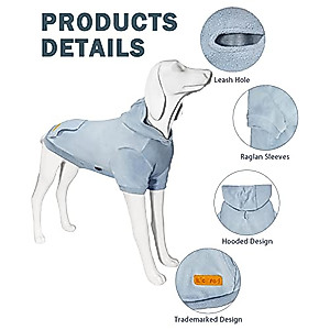 Kickred Basic Dog Hoodie Sweatshirts, Pet Clothes Hoodies, Granular Velvet, Sweater with Hat and Leash Hole, Soft Velvet Outfit Coat for Small Medium Large Dogs