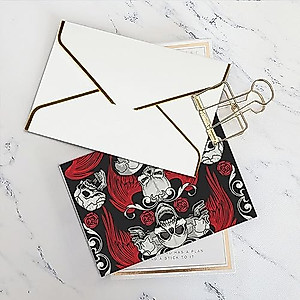Vintage Skulls with Wing Thank You Cards With Envelopes, Blank Greeting Note Cards With Envelopes Blank Inside, Funny Birthday Cards For Women Men, Thank You Card For Wedding Business,Graduation