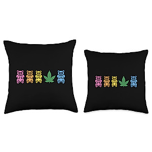 CBD Gummies Cute Weed Cannabis Hemp Oil Lover Dealer Gift Throw Pillow