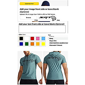 DEYI Customize Men's Moisture Wicking Shirts with Hoods Packs for Running, Tech 2.0 Black XL