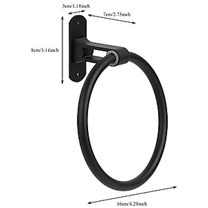 Treasures Towel Holder,Black Space Aluminum Wall Mounted Round Towel Ring Kitchen and Bathroom Hardware Pendant,Towel Hanger for Bathroom Organizer, Kitchen Storage