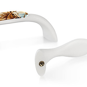 RODAILYCAY Horse 4 Packs Kitchen Drawer Pulls, Crystal Glass Cabinet Handles Pulls, Cupboard Door Knobs, Kitchen Hardware Pulls for Dresser Drawers