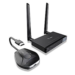 FIBBR Wireless HDMI Transmitter and Receiver, 2.4G/5G Wireless Dual-Band Transmission, 50M HDMI Wireless Extender Kit for Streaming Media, PC, Laptop, Dongle, Projector, Monitor and More