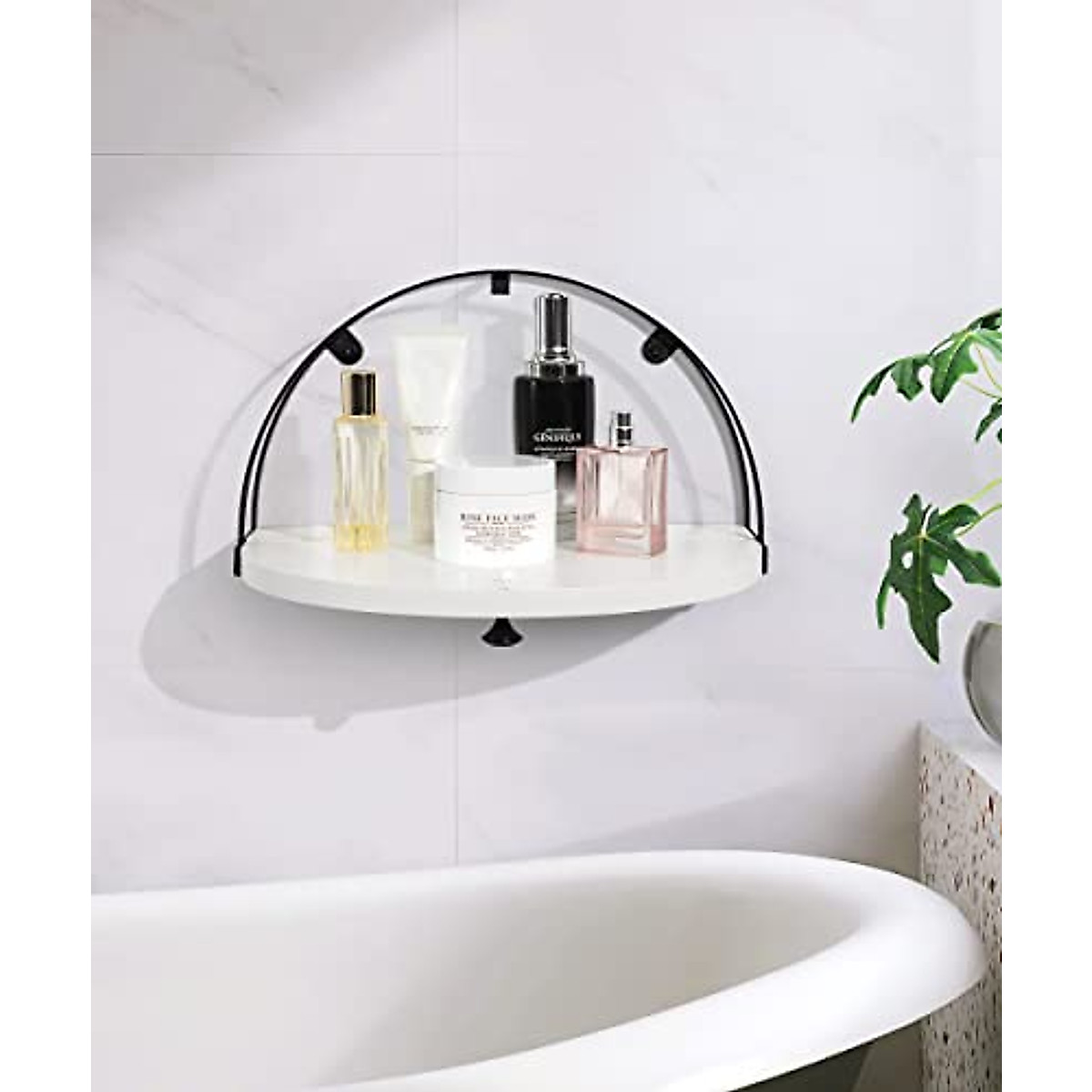 Petrala White Nightstand, Mini Simple Floating Nightstand Modern Minimalist Wall Mount Shelf for Bedroom Decor Sturdy Small Storage Rack Foldable Bedside Table for Bedroom Living Room Study Room