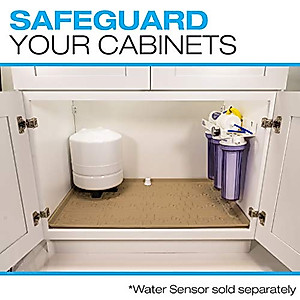 Xtreme Mats - Waterproof Under Sink Mat for Kitchen, Pick Your Size - 34" 1/4 x 22 1/4 - Kitchen Cabinet Shelf Protector, Flexible Under Kitchen Sink Drip Tray Liner - CM-36-BEIGE