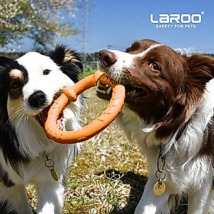 LaRoo Dog Toys for Large Dogs,Floatable Dog Flying Discs,3 Sizes Interactive Dog Ring Tug Toy, Funny Dog Teething Toys for Catch, Fetch