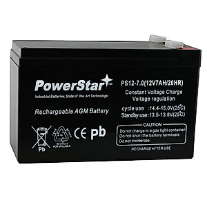 PowerStar PS12-7 12V 7Ah Rechargeable Maintenance Free SLA/AGM Backup Battery for SEC1075