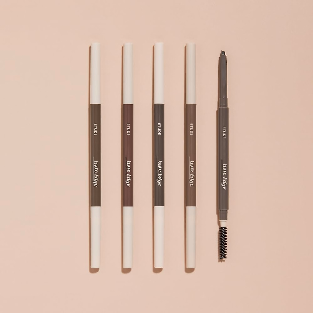 ETUDE Bare Edge Brow Pencil 03 Grey Brown | A hexagon-shaped slim brush that delicately coats every strand of eyelashes | Brow Mascara | Zero Clump & No Bushy Brows
