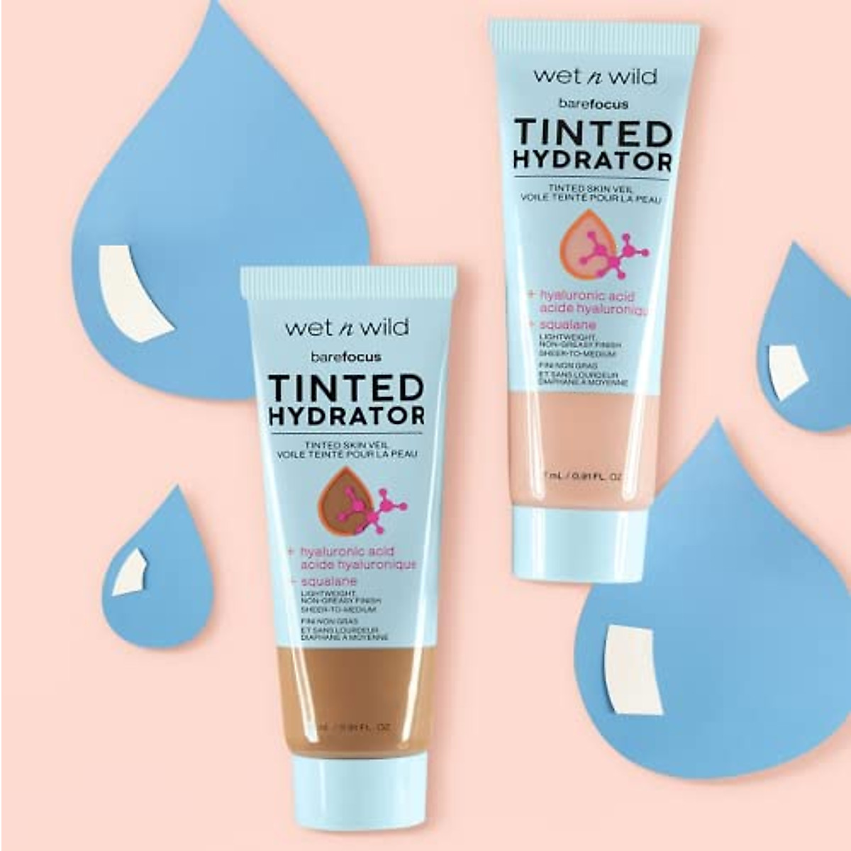 Wet n Wild Bare Focus Tinted Hydrator Matte Finish, Medium Tan, Oil-Free, Moisturizing Makeup | Hyaluronic Acid | Sheer To Medium Coverage
