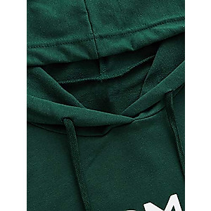 SweatyRocks Sweatshirt Women's Long Sleeve Pullover Sweatshirt Hoodie Green Letter Small