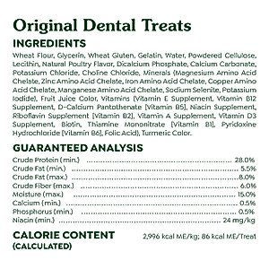 GREENIES Original Regular Natural Dog Dental Care Chews Oral Health Dog Treats, 36 oz. Pack (36 Treats)