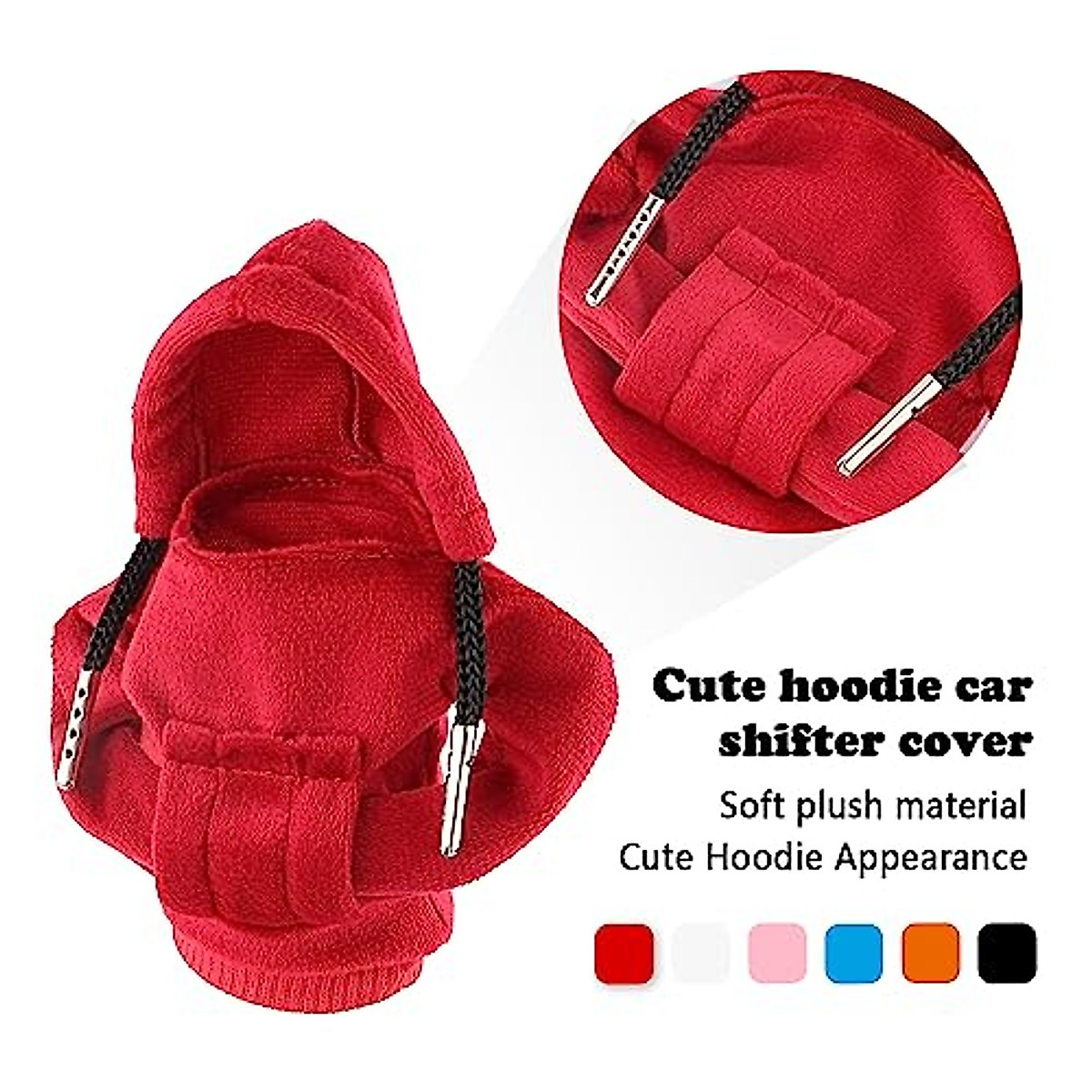 OFBAND Gear Shift Knob Cover,Automotive Interior Accessories Shift Knobs Fashionable Hooded Shirt Car Shifter Knobs Cover Trim,Universal fit Shift knob Cover Car Interior Decor Accessories(Red)