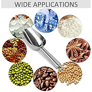 Metal Ice Scoop 3 Oz Small Stainless Steel Food Scoop Kitchen Ice Scooper For Ice Maker Candy Kitchen Bar Party Wedding Pet Animal Dog Food Scoop Beach Shovel Easy Clean Dishwasher Safe(Silver)