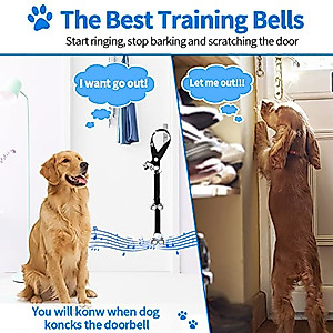 JIMEJV 2 Pack Dog Doorbells, Pet Training Bells for Go Outside Potty Training and Communication Device Large Loud Dog Bell Cat Puppy Interactive Toys Adjustable Strap Door Bell