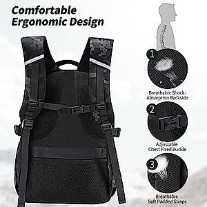 Laptop Backpack, Teenage Boys Men's Backpack Daypack 17-inch Computer Bags Work Business Travel Large Bookbag for Middle High School College Student, USB Charging Water Resistant Anti-Theft, Black