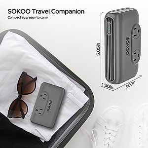 SOKOO International Power Adapter 220v to 110v Converter, Voltage Converter US to Europe with 3 USB A and 1 USB C Step Down Power Converter Adapter Combo for Curling Irons and Hair Straighteners