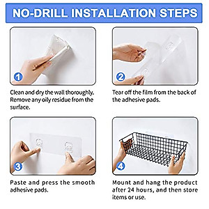 VITVITI Toilet Paper Holder with Handle, Metal Wire Basket Storage Organizer, for Bathroom/Wall Mounted/Toilet Tank, Set of 2, Black