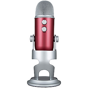 Blue Yeti USB Mic for Recording & Streaming On PC & Mac, 3 Condenser Capsules, 4 Pickup patterns, Headphone Output & Volume Control, Mic Gain Control, Adjustable Stand, Plug & Play - Steel Red