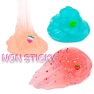 8 Pack Clear Slime Kit Crystal Clear Slime Set for Kids Clear Slime Party Favors Watermelon Clear Slime Kit for Girls 10-12 Soft Jelly Clear Slime Pack for Girls Boys