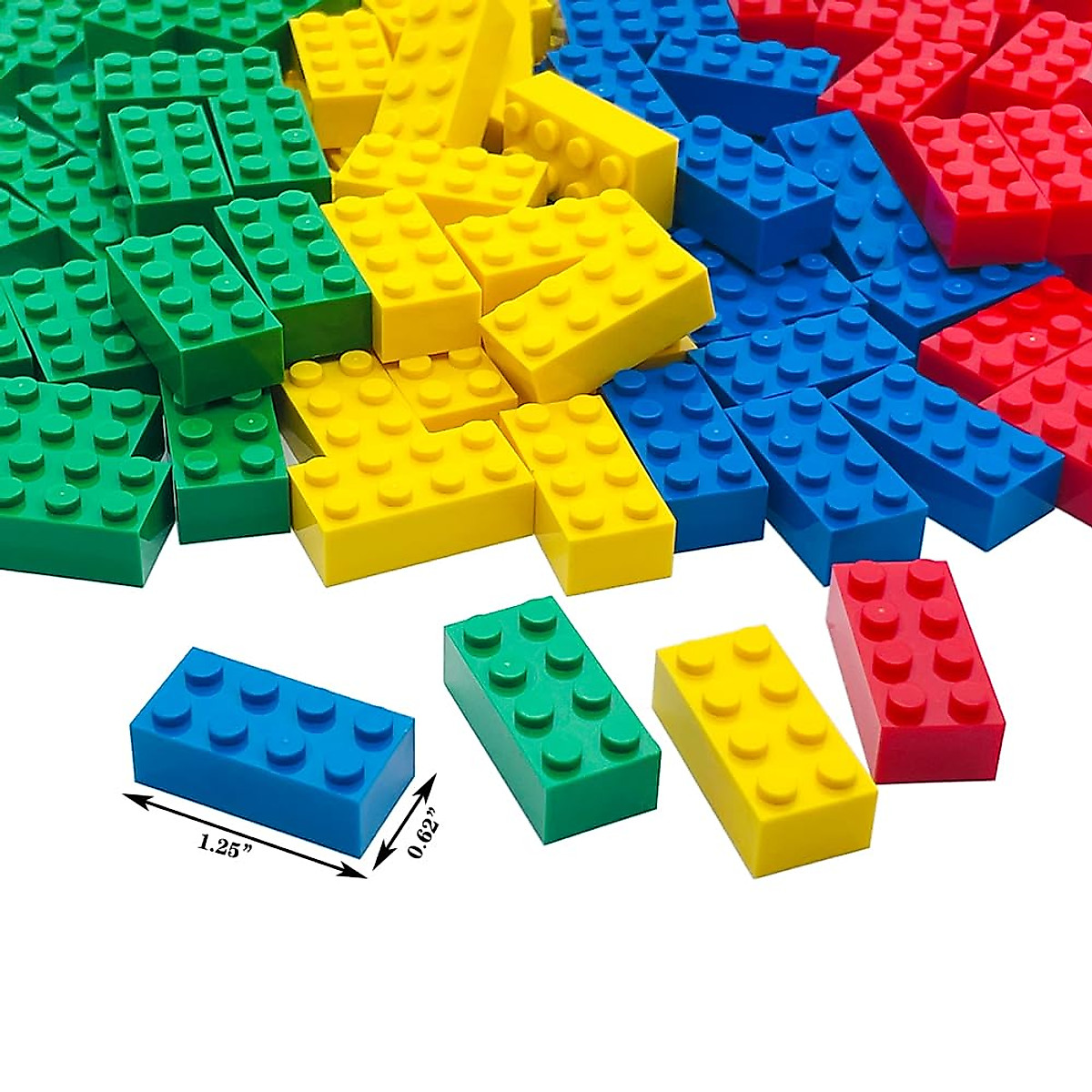 120Pieces Classic Building Bricks Blocks Toy Set 2x4 MOC Building Basic Bricks Parts and Pieces Compatible with Major Brands STEM Creative Construction Toys for Kids 6+ (Red, Yellow, Blue, Green)