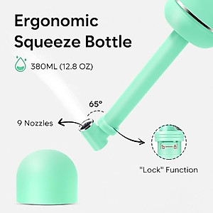 Easy@Home Portable Bidet for Travel: Peri Bottle for Postpartum Care - Handheld Sprayer for Women & Men | 380ml(12.8oz) Large Personal Hygiene Cleaning Bottle | EPB-01 Green