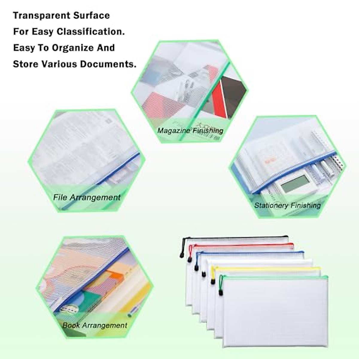 12-Pack Mesh Zipper Pouch Bags | A4 Zippered Pouches with Lanyard Design Perfect for Organizing & Protecting Documents and Items | Waterproof Zip Bags for Storage, Toy & Travel | 6 Colors Available.