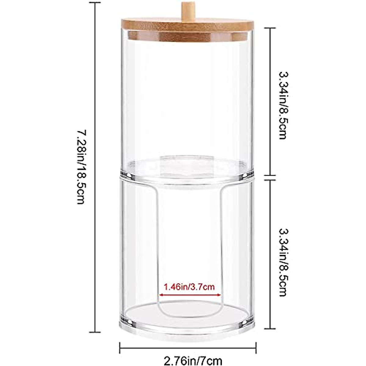 Qtip Holder Bathroom Jars Set for Cotton Ball, Restroom Organizer Canisters for Floss Pick Dispenser & Makeup Pad, Clear Acrylic S White B HKAKRSN234 Cotton Pad Holder