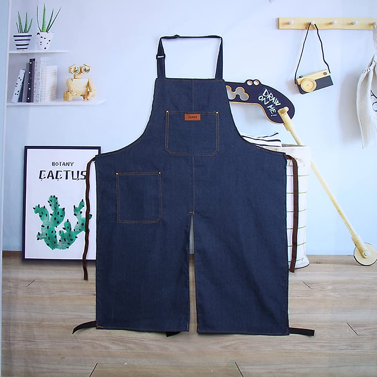 Pottery Apron Adjustable Split Leg Apron Portable Pocket for DIY Ceramic Sculpture