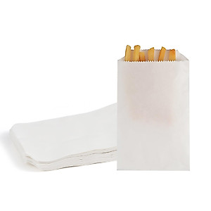 FOCCIUP 100-Pack 3x5 Inches White Kraft Paper treat Bags Flat favor bag for Party Small Gift bag Mini Size