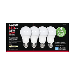Satco S29589 Medium Light Bulb in White Finish, 4.38 inches, 3000k; Medium Base; 220 deg. Beam Angle