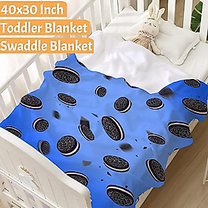 Chocolate Chip Cookies Blanket Gift for Boys Girls Lightweight Food Flannel Throw for Couch Sofa Bed Office Used for All Season Microfiber Polyester