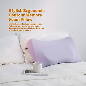 SLEEPY TOAST Neck Pillow for Sleeping fits Shoulder Perfectly, Side Sleeper Pillow with Armrest Area, Memory Foam Pillows for Neck and Shoulder Pain Relief, Cooling Pillow Cases (Purple)