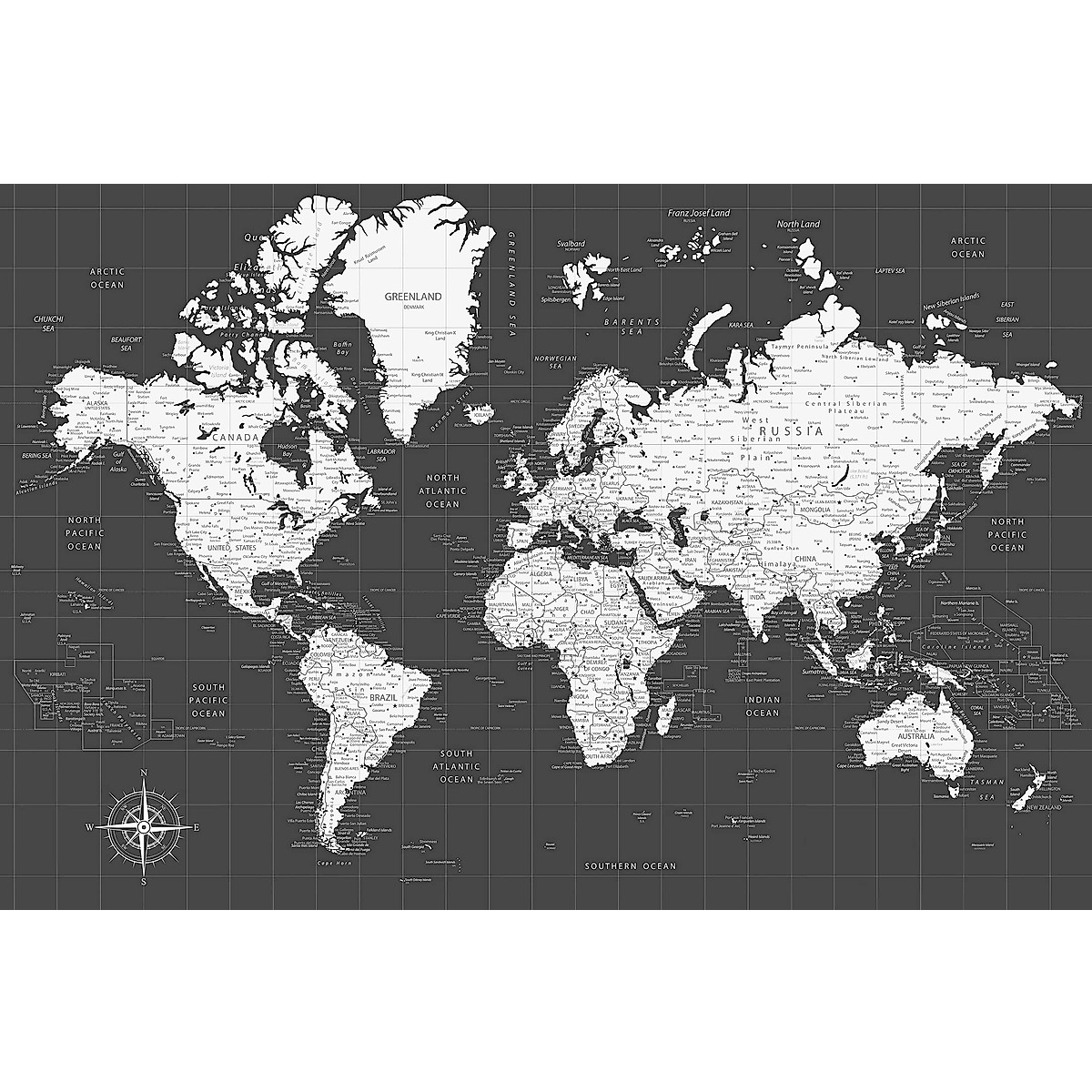 World Map -Push Pin Canvas, Personalized (Canvas 36x24x1.75)