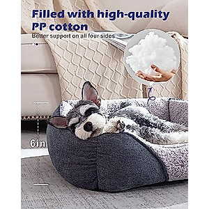 AIPERRO Dog Beds for Small Dogs, Dog Bed Small Size Dog Washable, Orthopedic Dog Bed Indoor, Sofa Bed Soft Sleeping Puppy Dog Beds Breathable Cuddler Pet Bed with Anti-Slip Bottom 20 * 19In