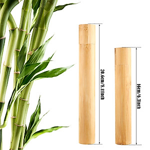 Wilzing 4 Pieces Bamboo Toothbrush Travel Case for Adults and Children, Travel Bamboo Toothbrush Holder Portable Toothbrush Storage Toothpaste Case Cover Box for Travel, Family, Camping, School