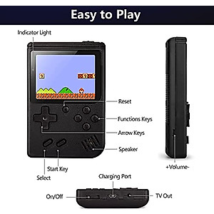 Retro Handheld Game Console with 500 Classic FC Games, Portable Retro Video Game Console, 3-inch LCD Screen and Add-on Controller, Handheld Game Console Supports Connection to TV and Two Players