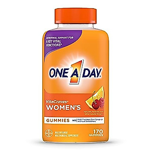 One A Day Women’s Multivitamin Gummies, Multivitamin For Women with Vitamin A, C, D, E and Zinc for Immune Health Support*, Calcium & more, 170 count