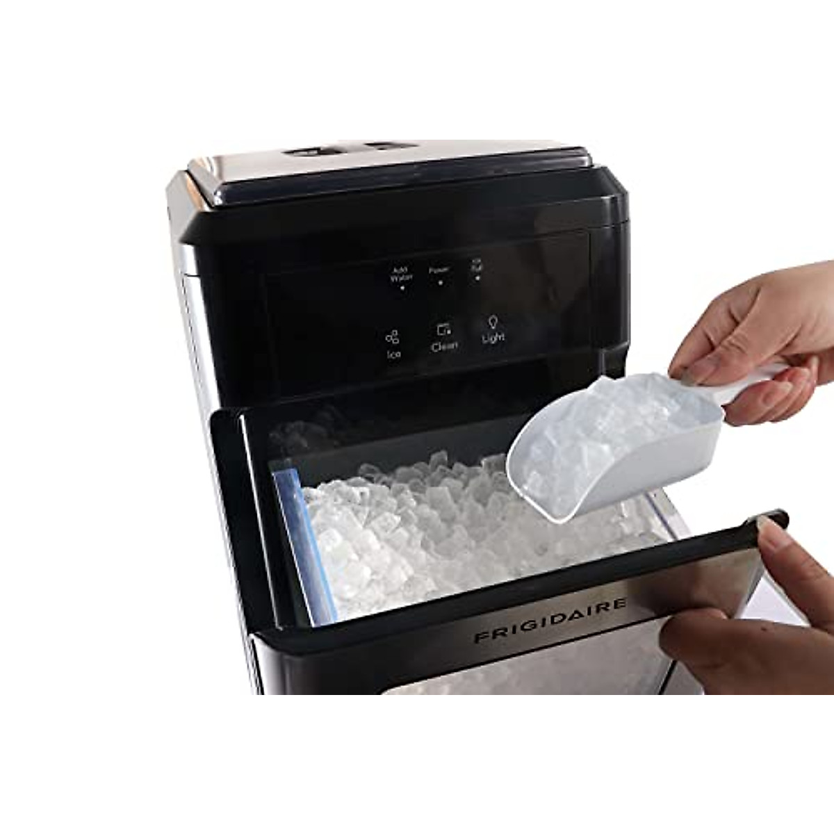 Frigidaire EFIC235-AMZ Countertop Crunchy Chewable Nugget Ice Maker, 44lbs per day, Self Cleaning Function