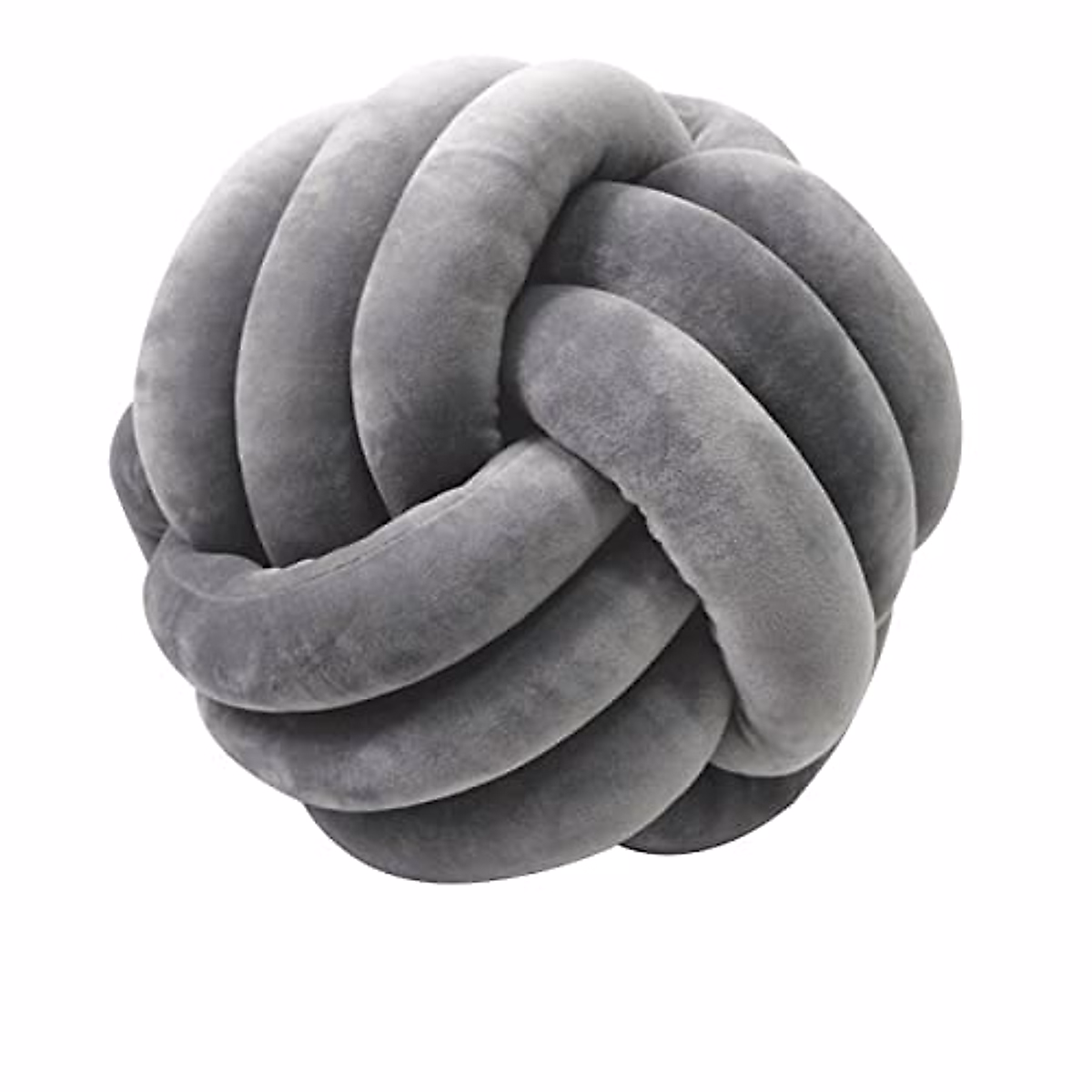 ZANYB Soft Knot Ball Throw Pillow Home Decor Cushion Plush Throw Knotted Pillow Handmade Round Pillow Knotted Bedroom Decor, Grey, 11.8x11.8''