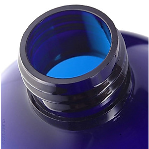4 oz / 120 ml Cobalt Blue Boston Round PET Plastic Bottles with Black Lotion Pump (12 Pack)